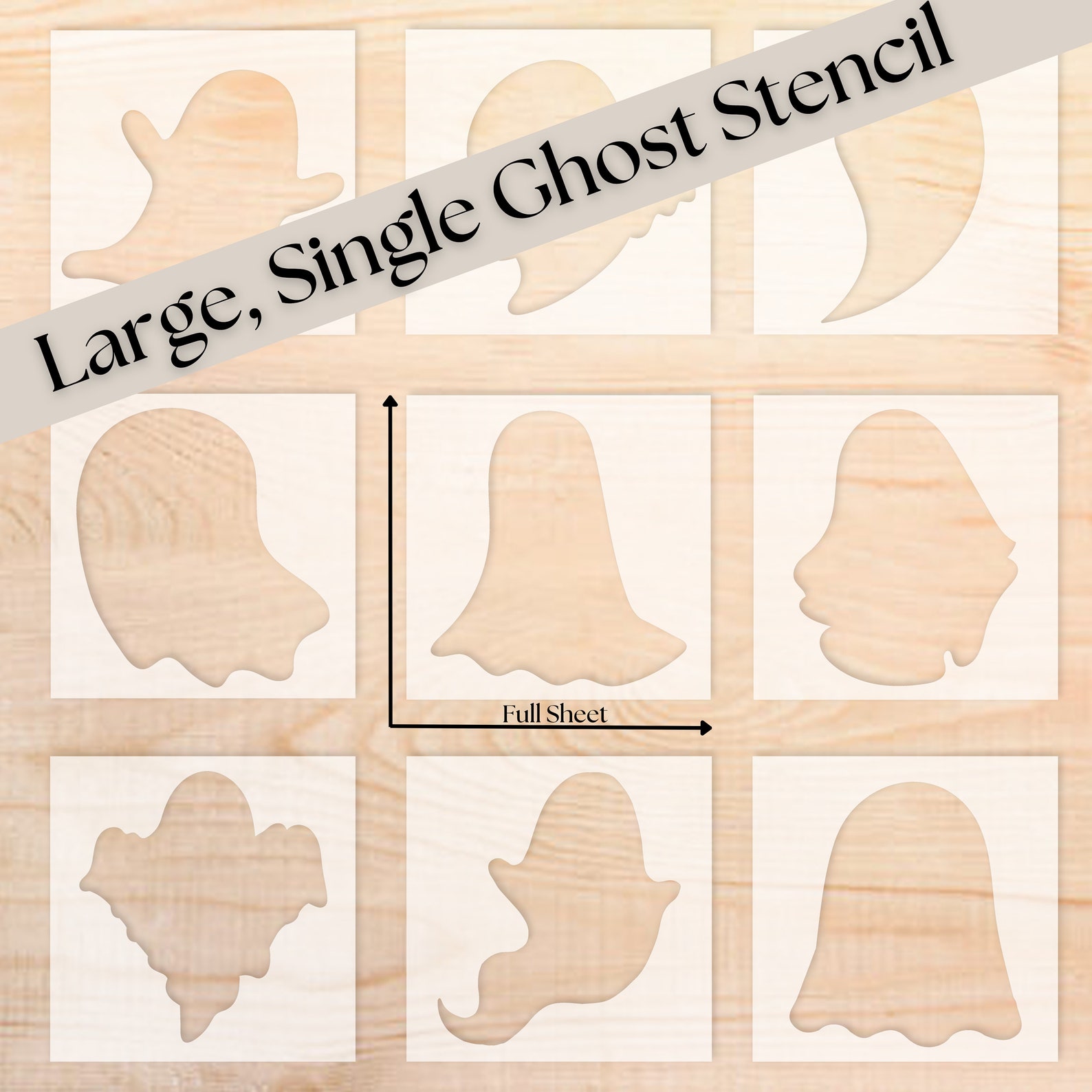Large Ghost Stencil Halloween Stencil Reusable Stencil Fall Stencil DIY ...