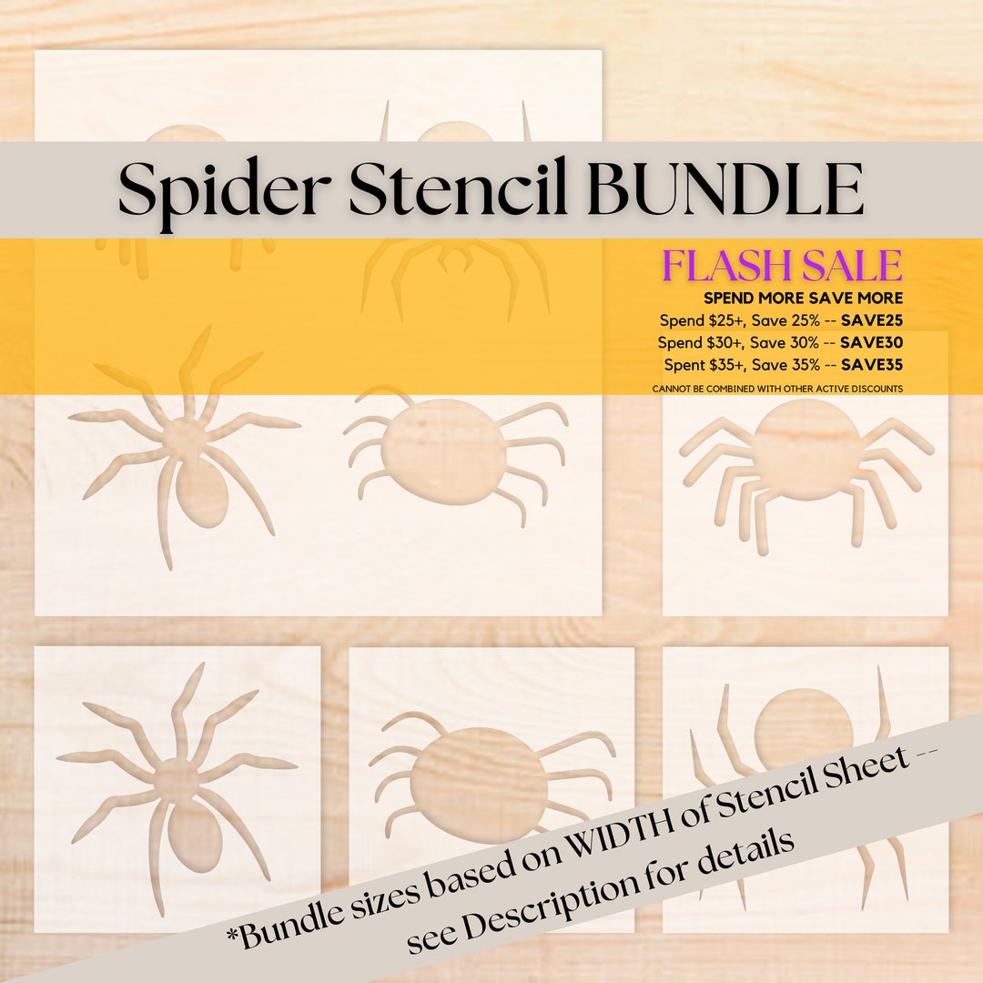 Spider Stencil Bundle Halloween Stencil Craft DIY - Etsy