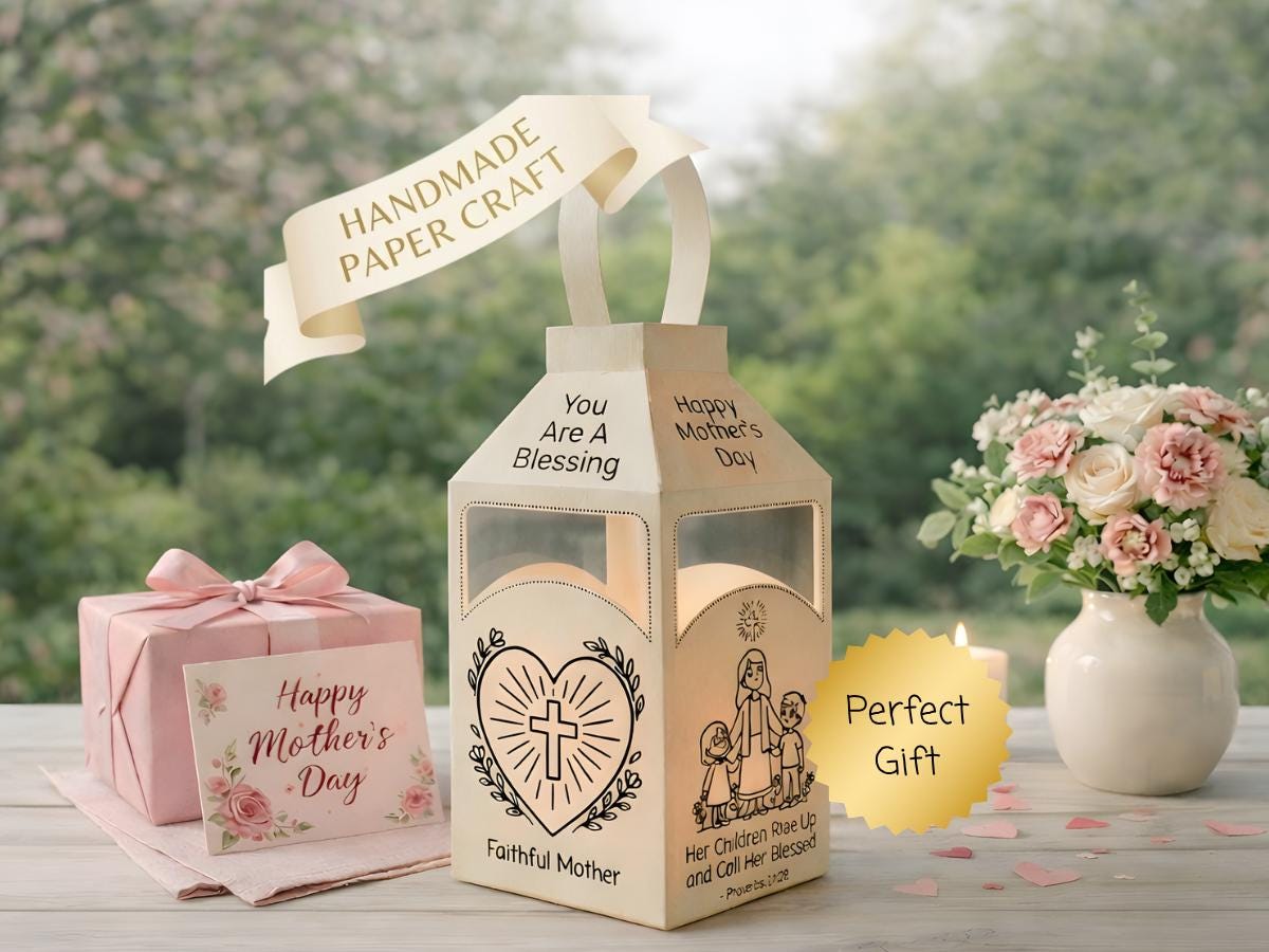 Christian Mother’s Day Craft for Kids, Printable Lantern Coloring ...