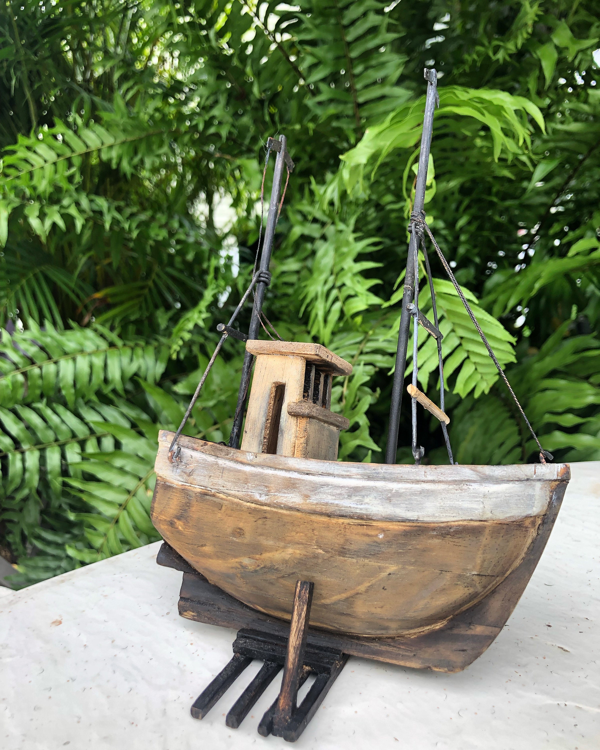 Handcrafted Wooden Sailboat Model - Small - Etsy