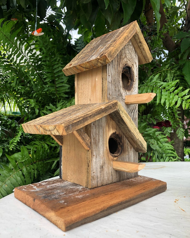 Handmade Rustic Wood Birdhouse: Large Garden Decor (14”x7”x10”) . - Etsy