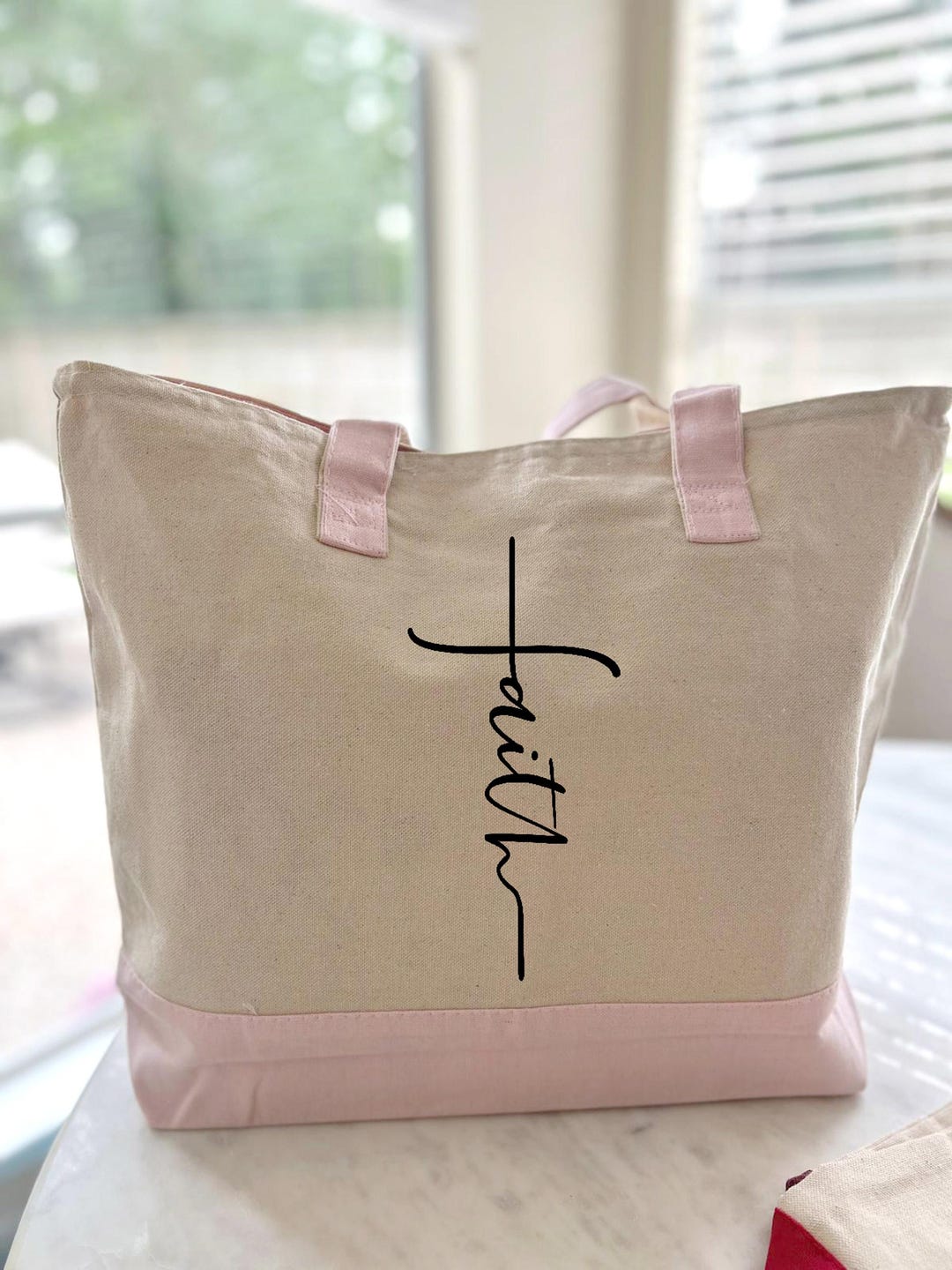Faith Tote Bag ,church Tote Bag ,sunday School Tote ,faith Zipper Tote ...