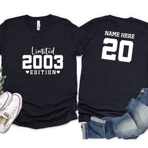 Limited Edition Birthday 2003 Shirt 20th Birthday Gift for - Etsy