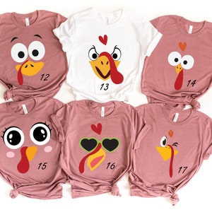 Cute Family Turkey Face Shirt, Funny Face Shirt, Turkey Face Shirt ...