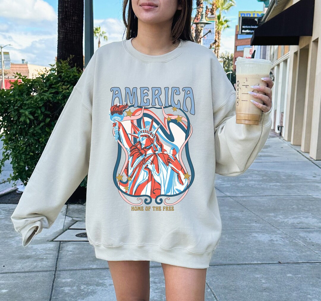 Liberty and Justice Sweatshirt, Happy 4th of July Sweatshirt ...