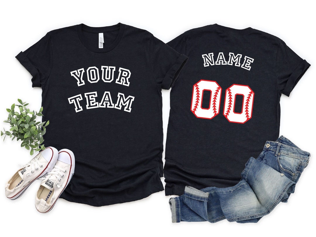 Baseball Custom Name Baseball Team Shirt Front Baseball - Etsy