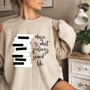 Music Sweatshirt, Music Hoodie,what Feelings Sound Like Music Lover ...