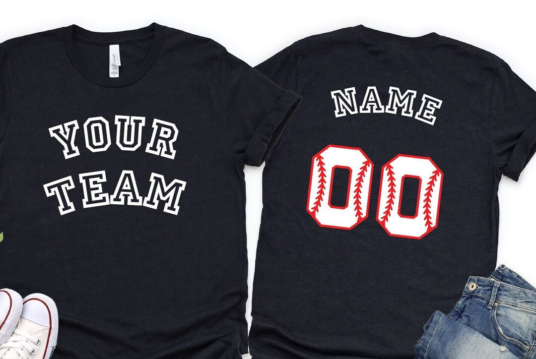 Baseball Custom Name, Baseball Team Shirt, Front Baseball Team, Back ...