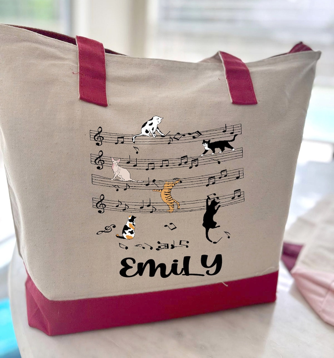 Personalized Music Gift, Name Music Class Bag, Music Teacher Gift Tote ...