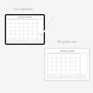 Monthly Planner Poster Blank Monthly Calendar Undated Planner Instant ...