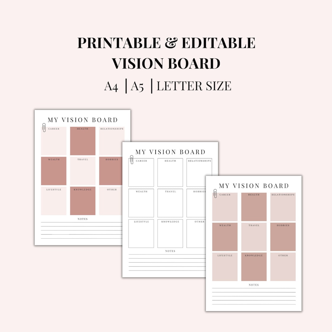 Vision Board Printables Vision Board Kit 2022 Digital Vision Board ...