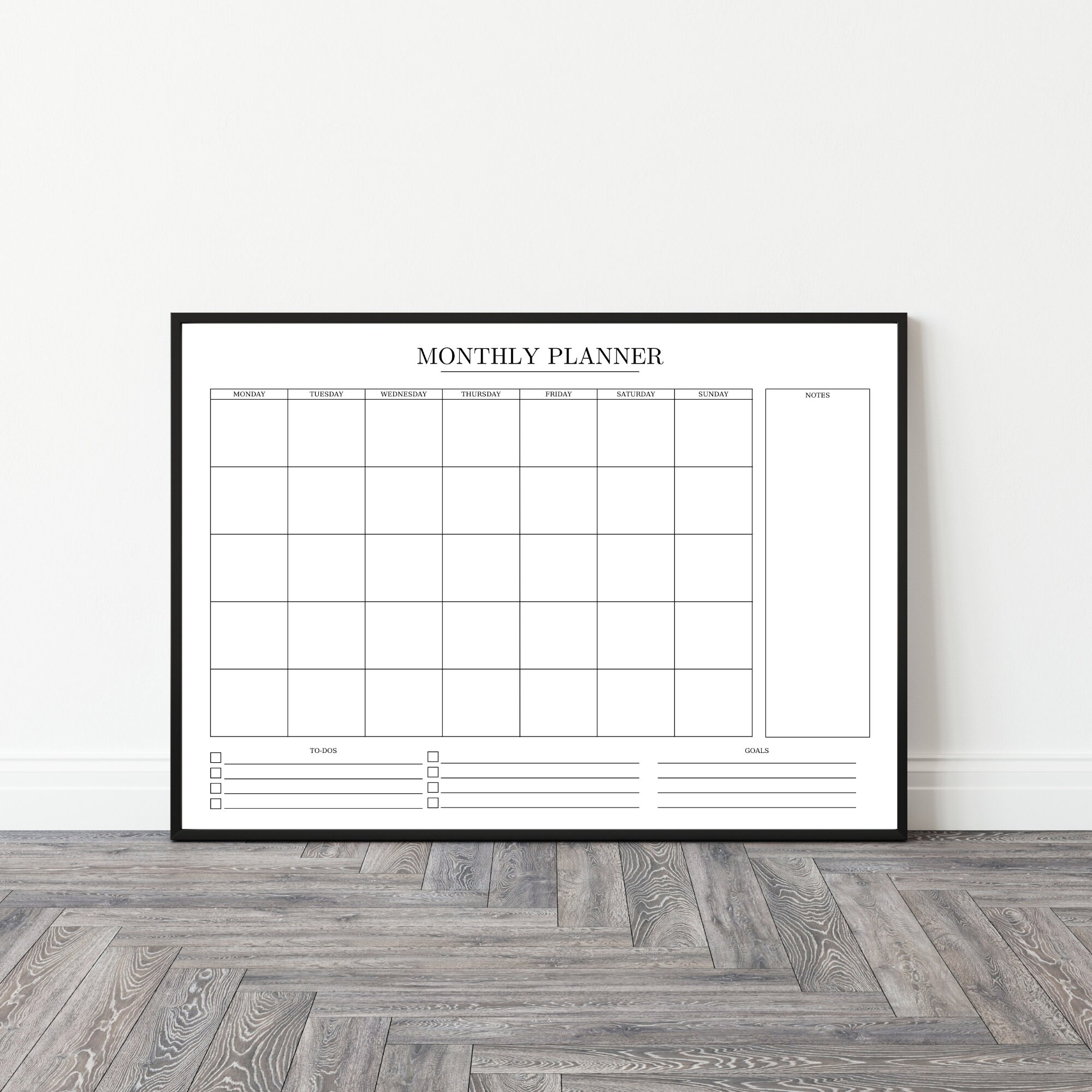 Monthly Planner Poster Blank Monthly Calendar Undated - Etsy