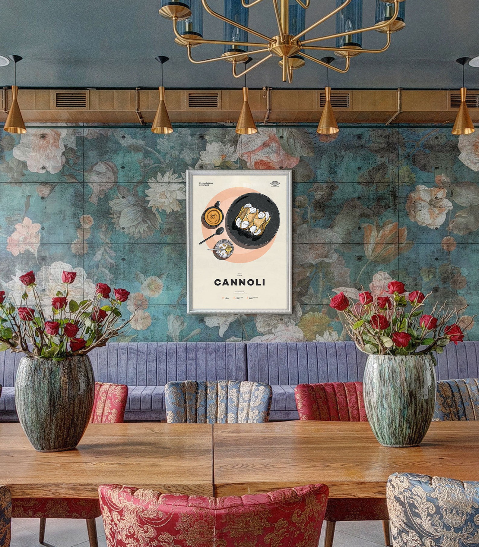 CANNOLI Poster Midcentury Cannoli Print Food Wall Art Food - Etsy