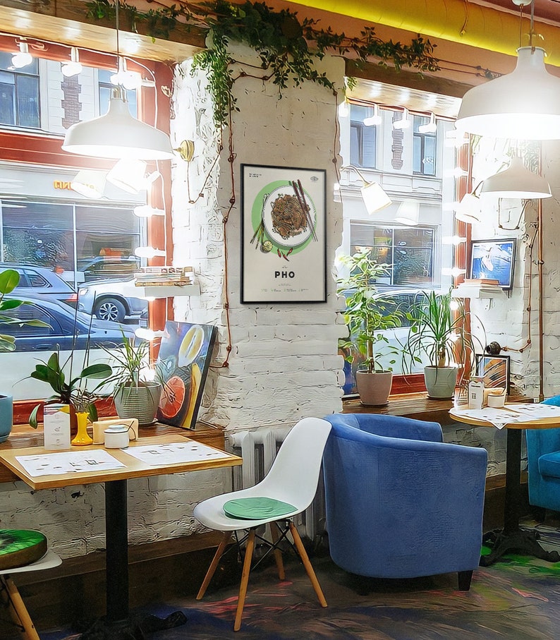 PHO Poster Midcentury Pho Soup Print Food Wall Art Food - Etsy