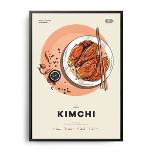 KIMCHI Poster, Midcentury Kimchi Print, Food Wall Art, Food Recipe Wall ...