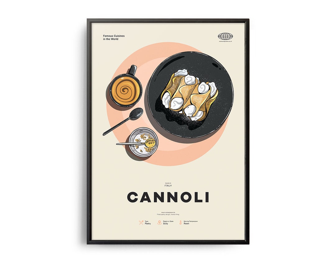 CANNOLI Poster, Midcentury Cannoli Print, Food Wall Art, Food Recipe ...