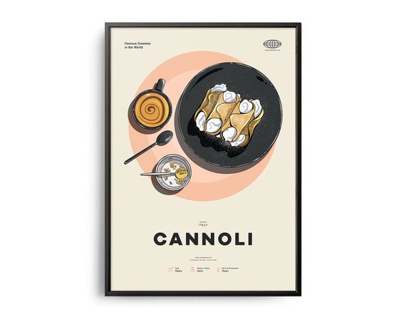 CANNOLI Poster Midcentury Cannoli Print Food Wall Art Food - Etsy