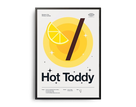 Midcentury Hot Toddy Cocktail Poster Hot Toddy Cocktail - Etsy