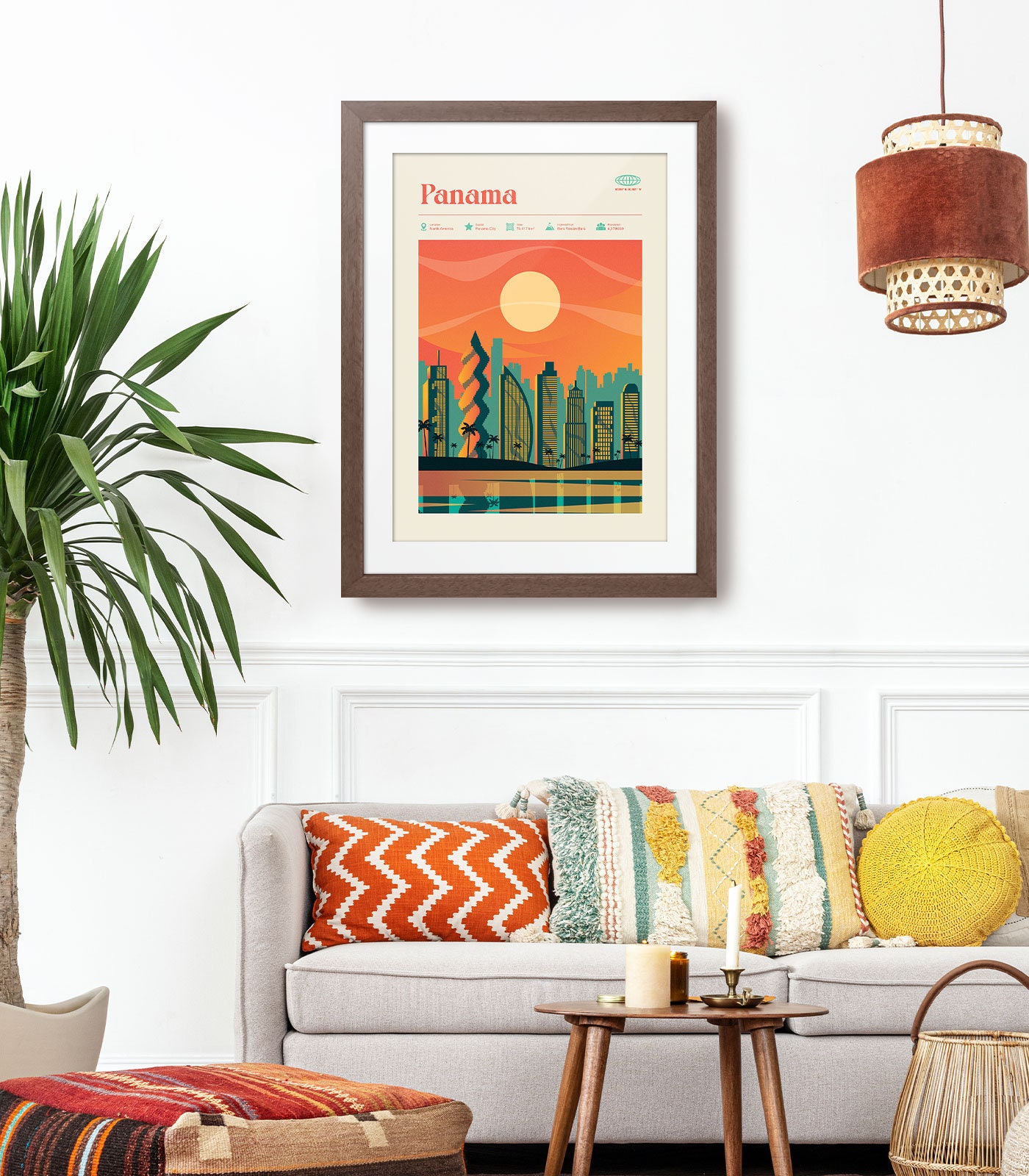 Midcentury Panama Print, Panama Landmarks, Tourist Attractions, Retro ...