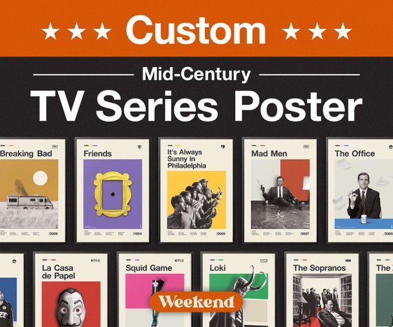 CUSTOM TV SERIES Poster Retro Tv Series Poster Midcentury - Etsy
