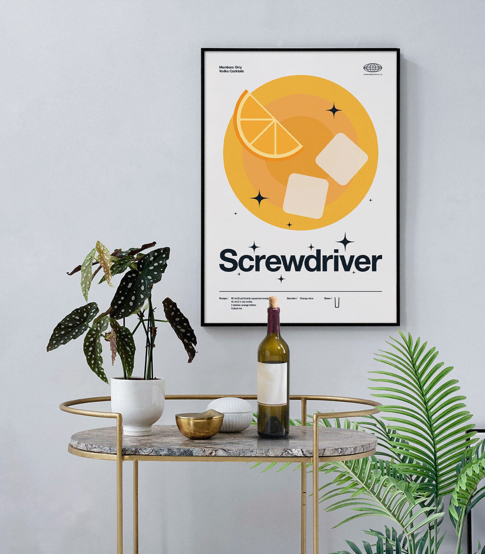 Midcentury Screwdriver Cocktail Poster Screwdriver Cocktail - Etsy