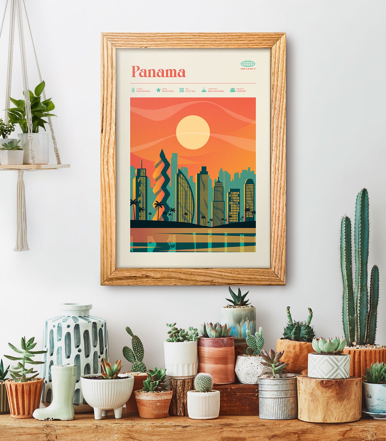Midcentury Panama Print, Panama Landmarks, Tourist Attractions, Retro ...