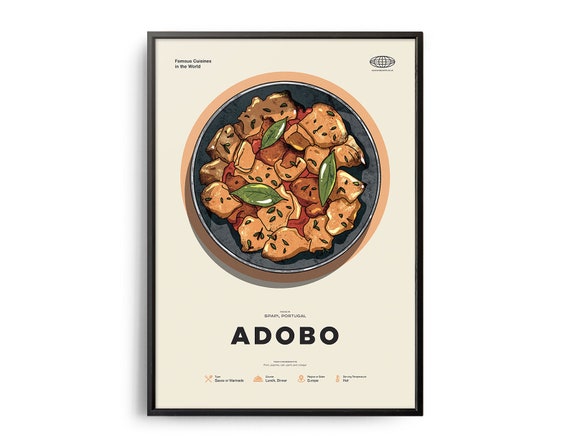 ADOBO Poster Midcentury Adobo Print Food Wall Art Food - Etsy