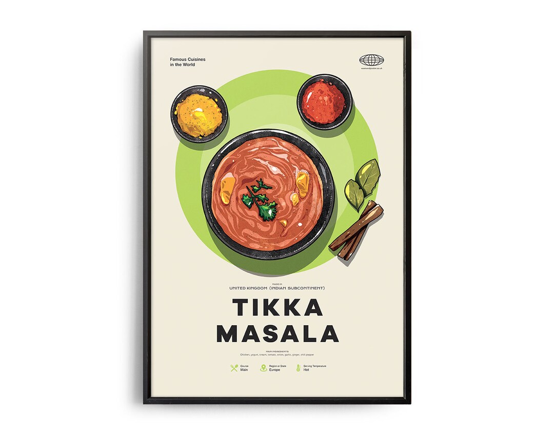 TIKKA MASALA Poster, Midcentury Tikka Masala Print, Food Wall Art, Food ...