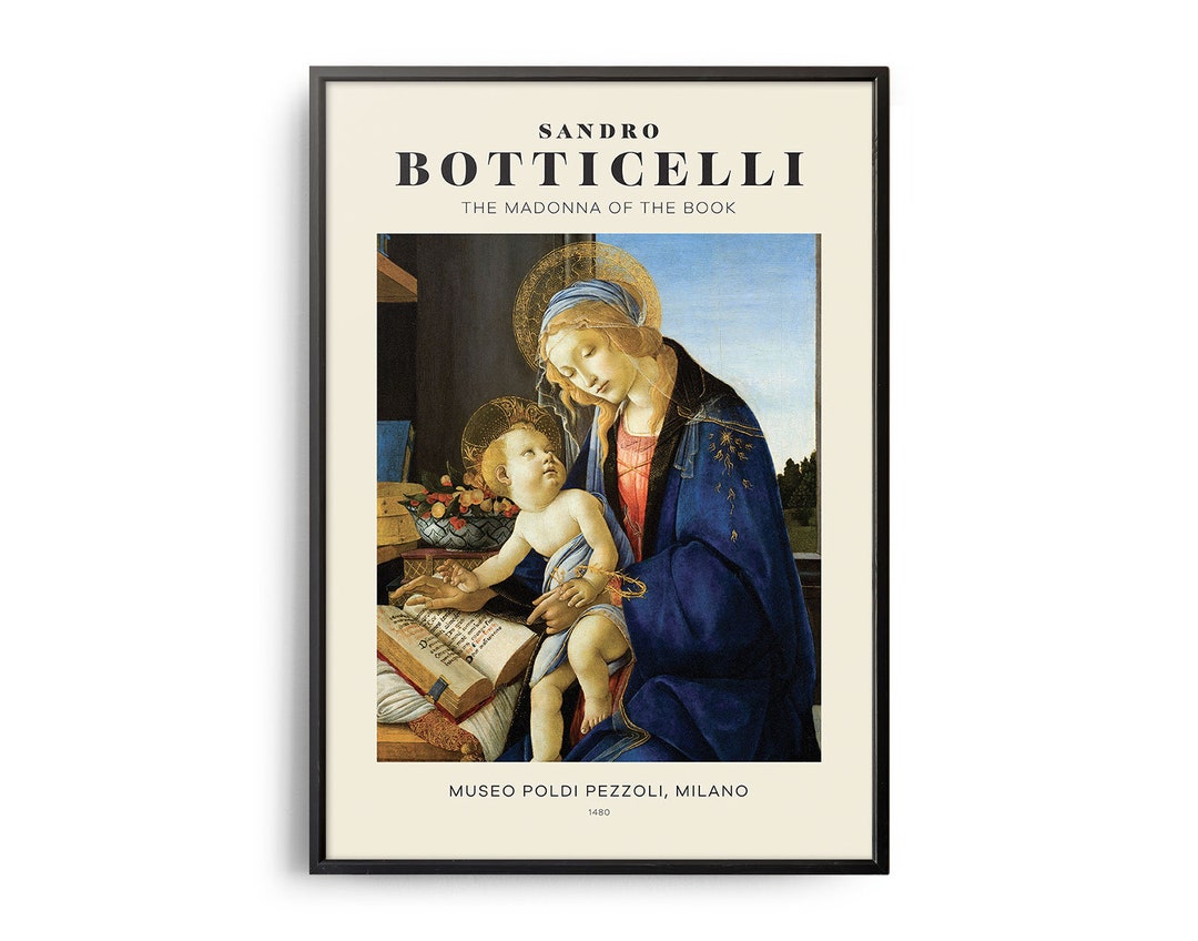 Sandro Botticelli the Madonna of the Book Mid-century Art Poster ...