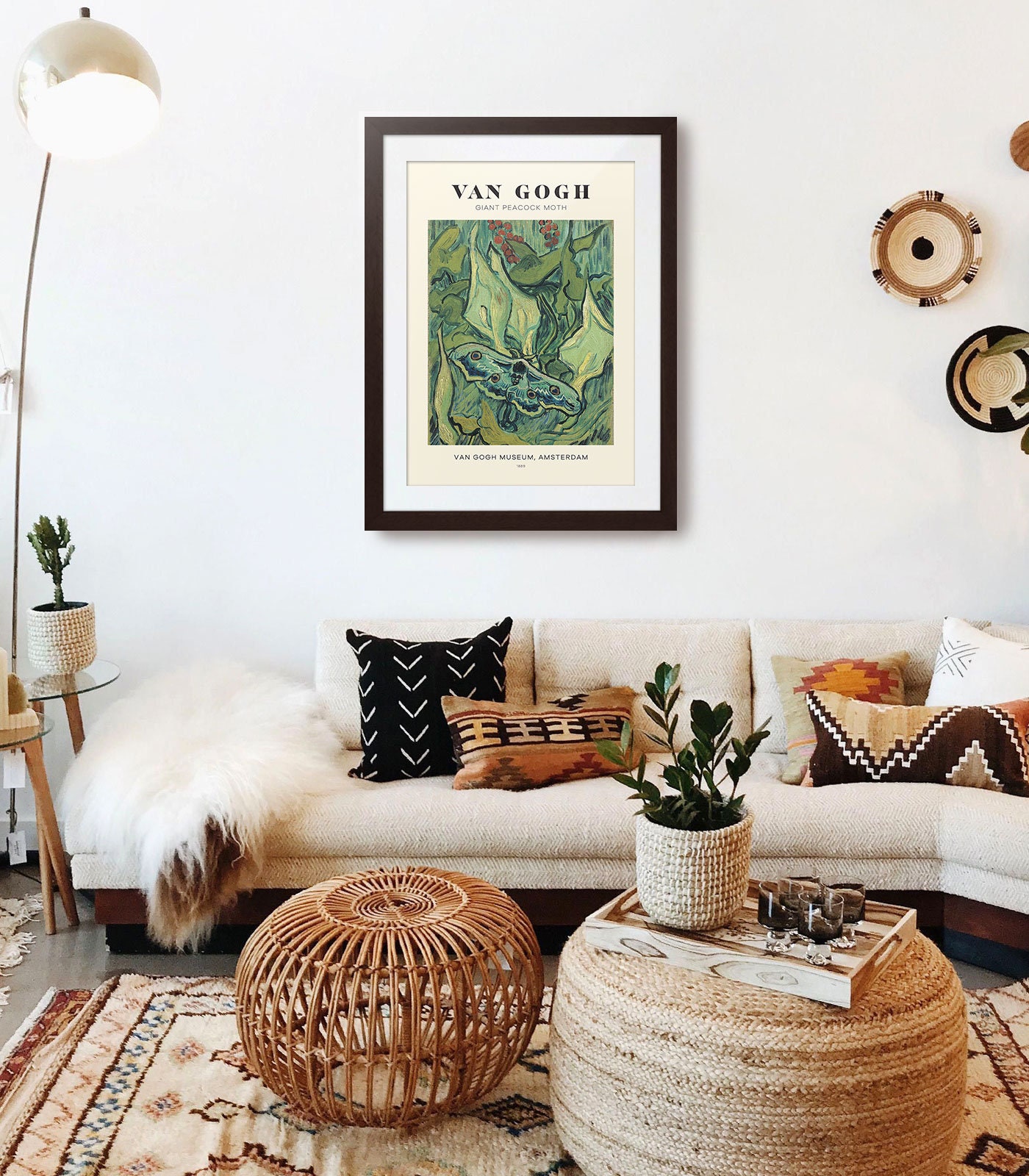 Van Gogh Giant Peacock Moth Mid-century Art Poster, Famous Painting ...