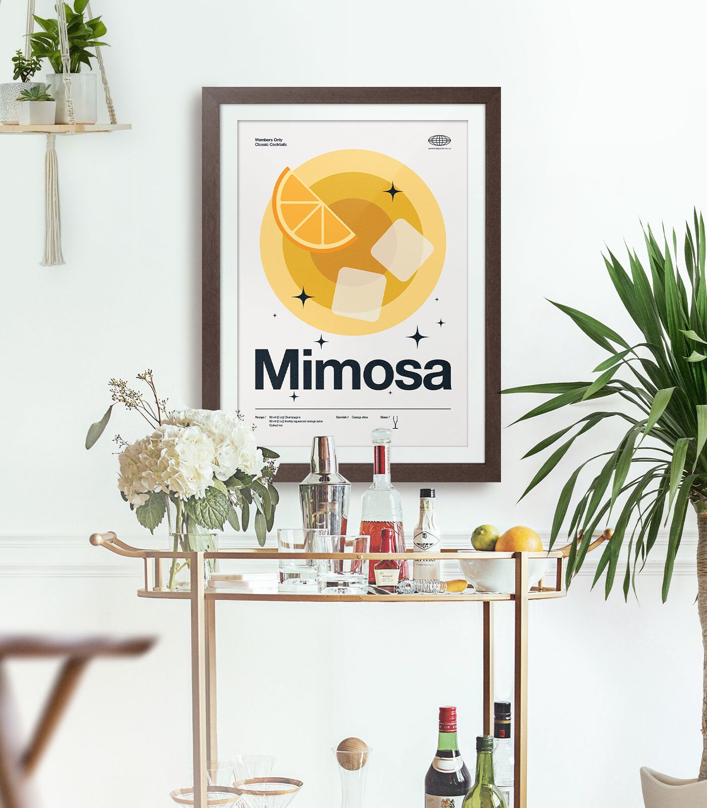 Midcentury Mimosa Cocktail Poster, Mimosa Cocktail Print, Cocktail ...