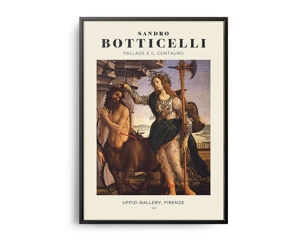 Sandro Botticelli Pallas and the Centaur Mid-century Art Poster, Famous ...