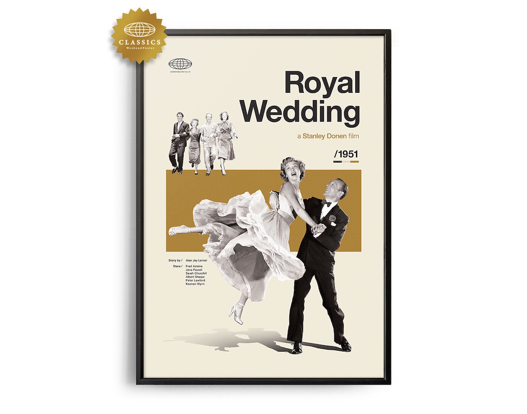 ROYAL WEDDING Midcentury Movie Print, Retro Movie Poster, Midcentury ...