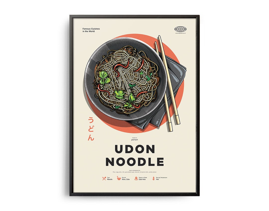 NOODLE Poster, Midcentury Noodle Print, Food Wall Art, Food Recipe Wall ...