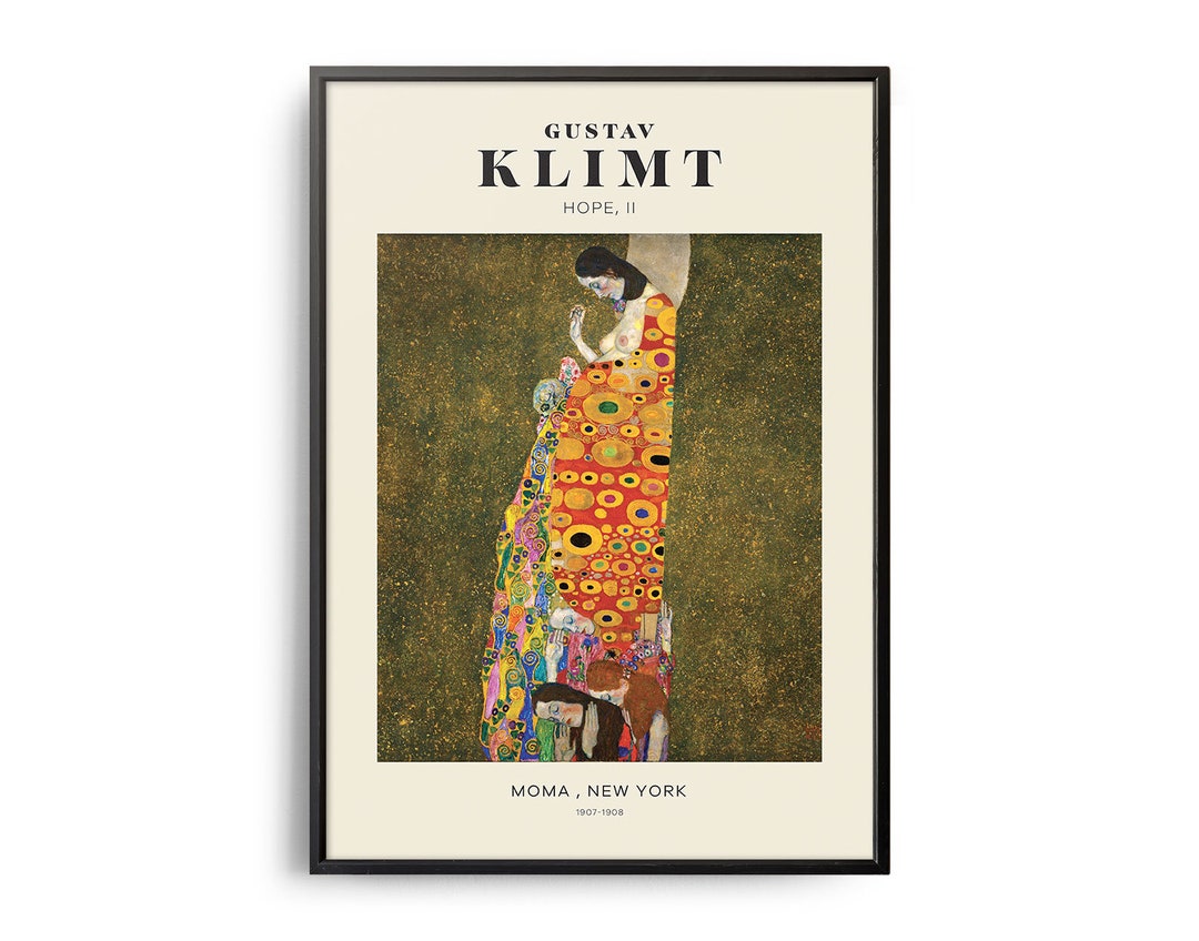 Gustav Klimt Hope II Mid-century Art Poster, Famous Painting, Famous ...
