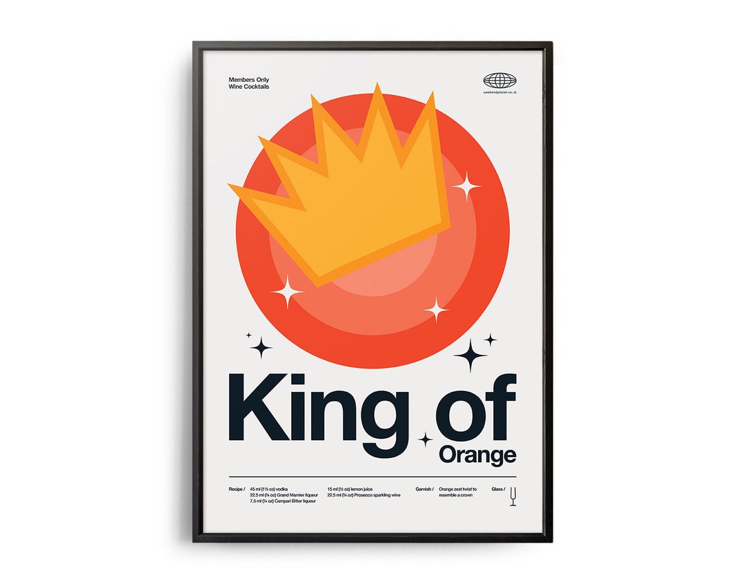 Midcentury King of Orange Cocktail Poster King of Orange - Etsy