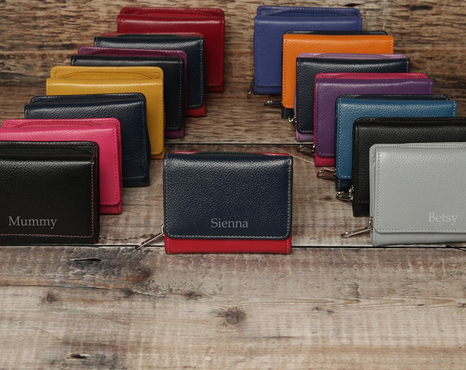 LILY - Personalized Leather Women Wallet - Monogrammed Wallet ...