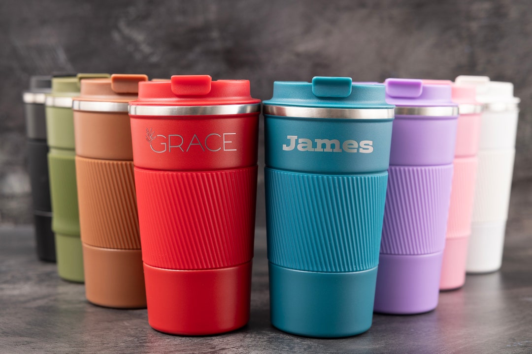 Personalised 380ML, 510ML Metal Coffee Cups, Personalized Engraved ...