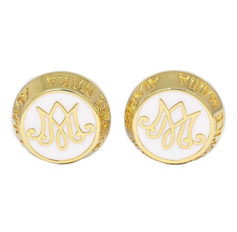 Auspice Maria 14K Gold Plated Cufflinks - Catholic Marian Religious ...