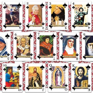 Holy Playing Cards® Catholic Saints Deck - Unique Religious Gift for ...