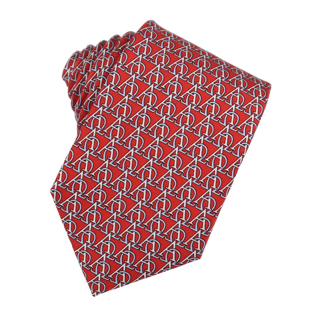 Alpha Omega Silk Screenprint Necktie, Crimson - Etsy