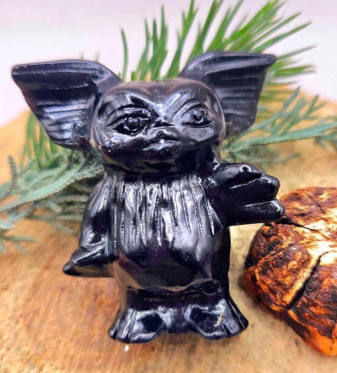 Nature Obsidian Hand Carved Gremlins Decor Figure - Etsy