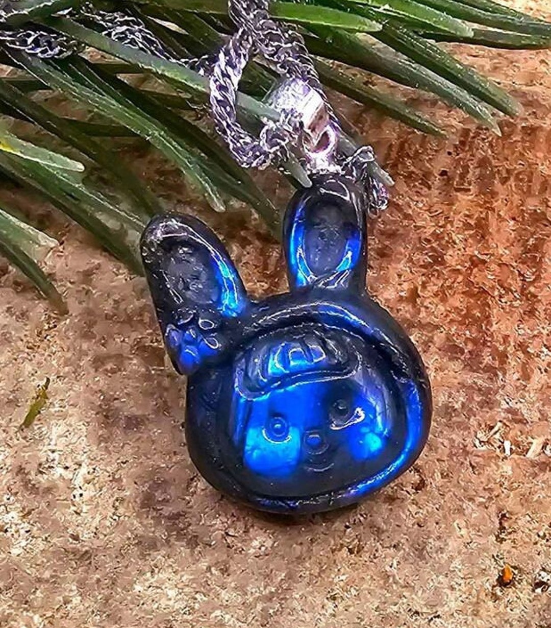 Nature Labradorite Carved Flashy Cute Rabbit Girl Pendant Necklace - Etsy