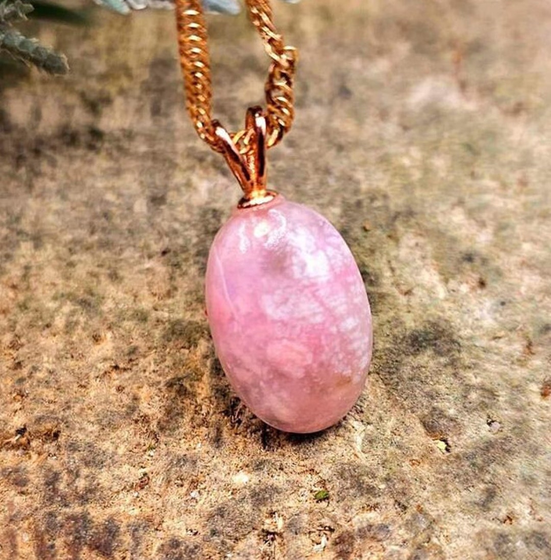 Rare Nature Pink Sugilite Oval 14K Pendant Necklace - Etsy