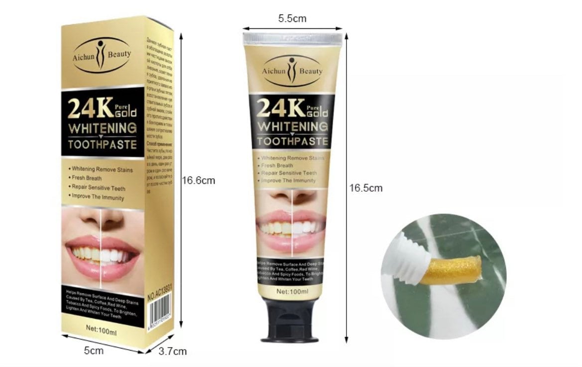 24K Gold Whitening Toothpaste: Anti-cavity - Etsy