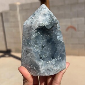 Blue Celestite Tower #5 - Extra Grade, Polished Crystal Tower - Etsy