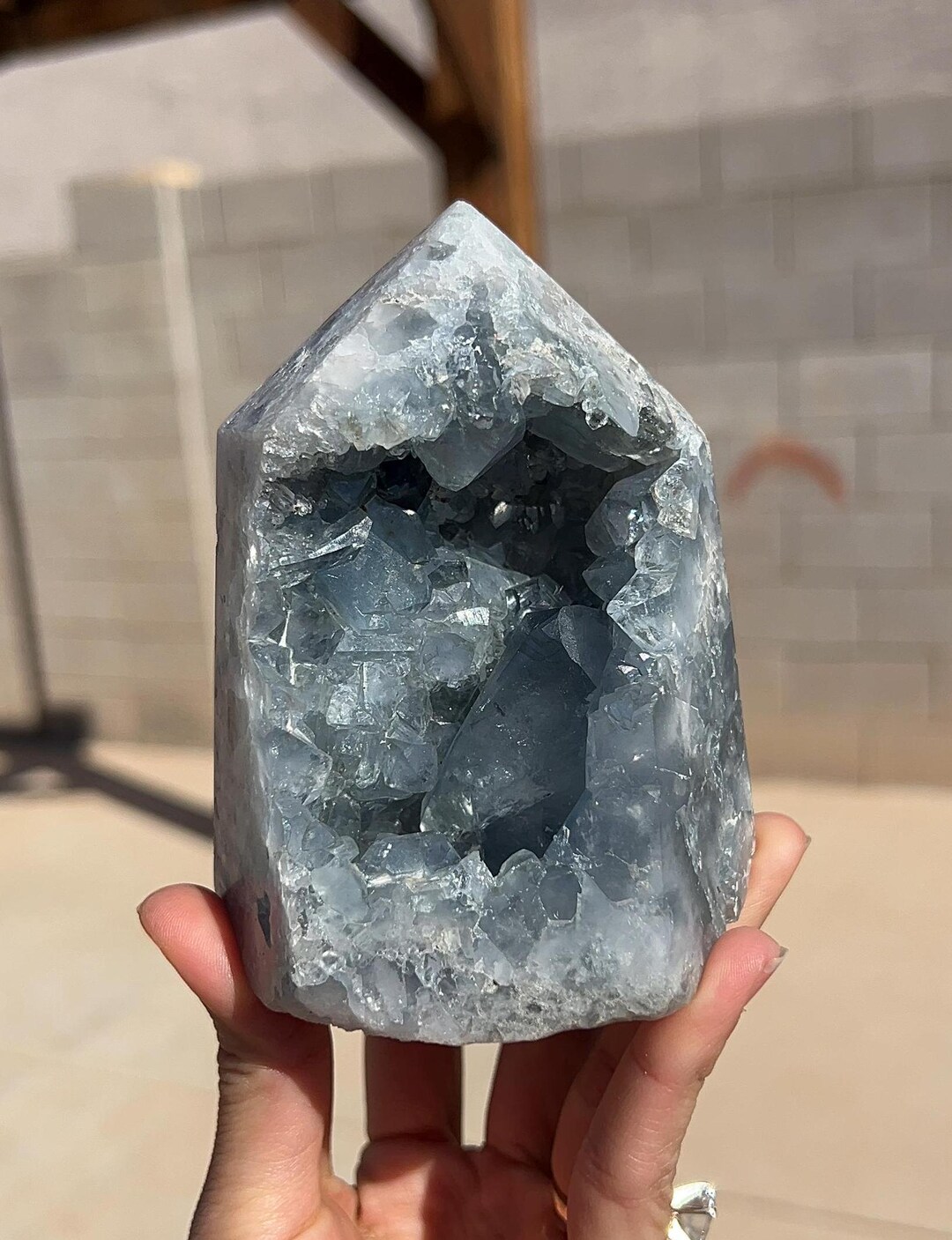 Blue Celestite Tower #5 - Extra Grade, Polished Crystal Tower - Etsy