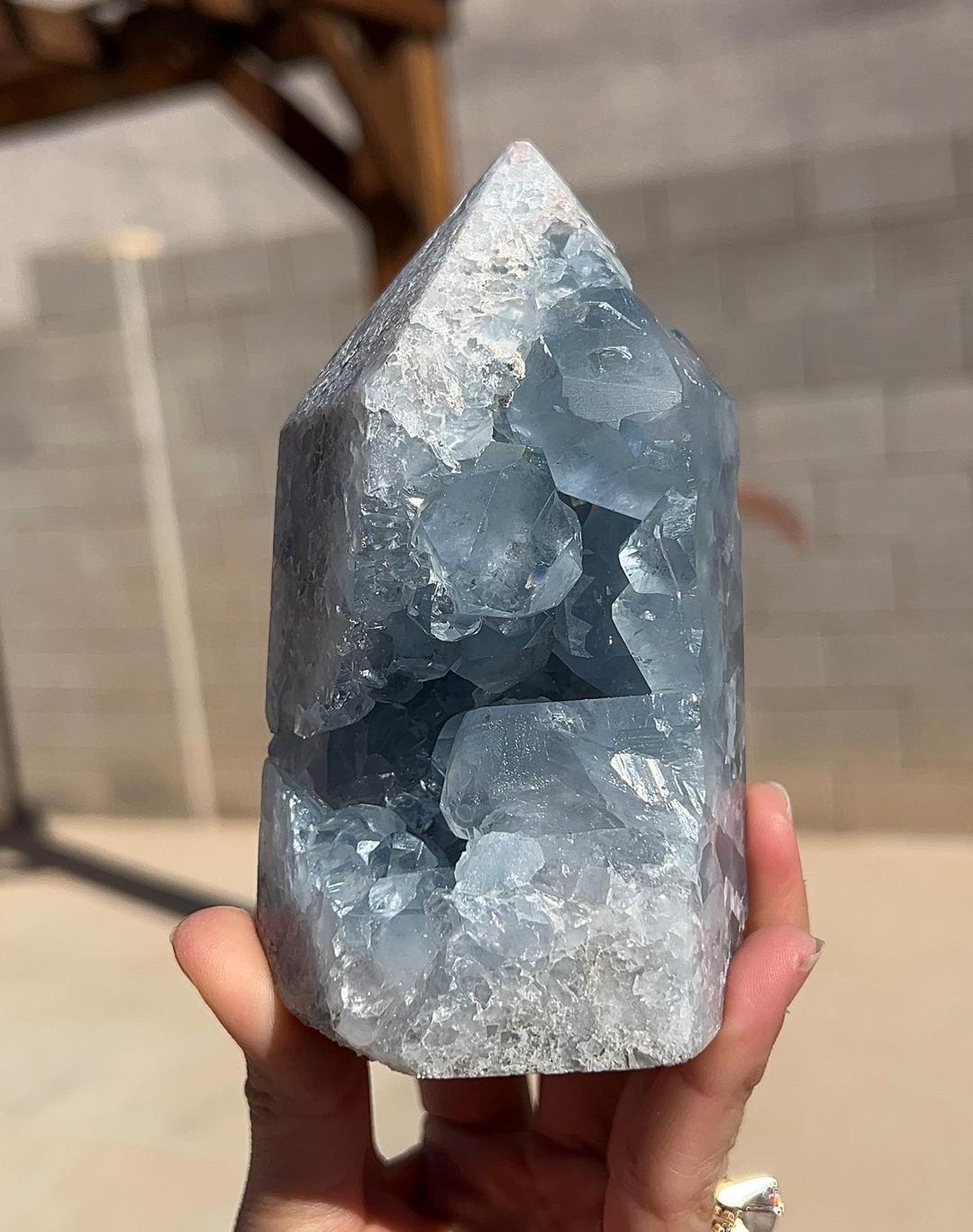 Blue Celestite Tower #4 - Extra Grade, Polished Crystal Tower - Etsy