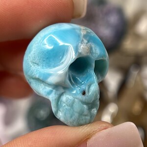 Mini Larimar Skull #A, Dominican Republic Larimar Carving - Etsy