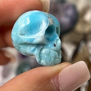 Mini Larimar Skull #A, Dominican Republic Larimar Carving - Etsy